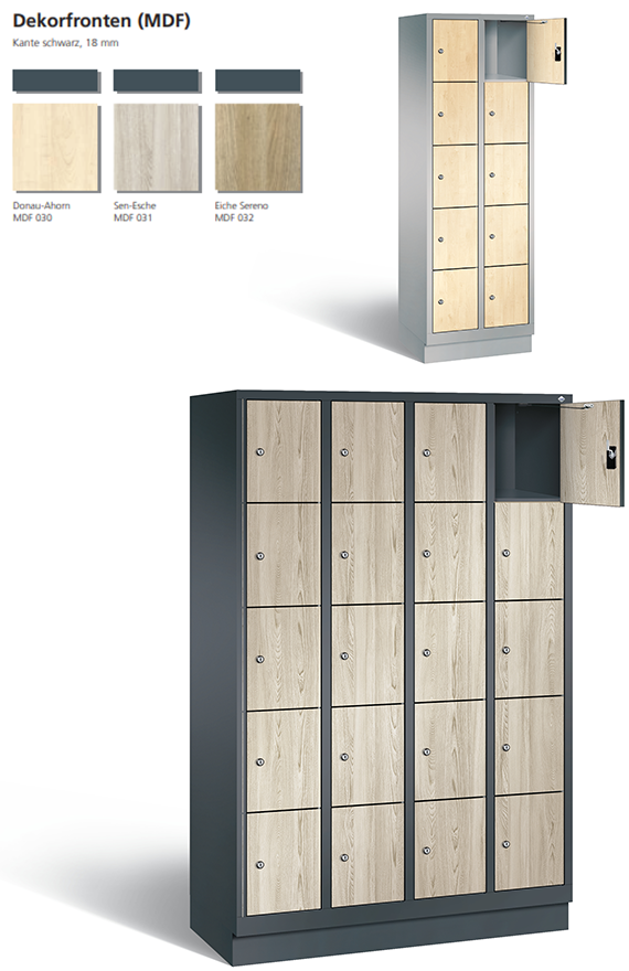 Multilocker - Schließfachschrank mit MDF-Türen und 5 Fächern ...